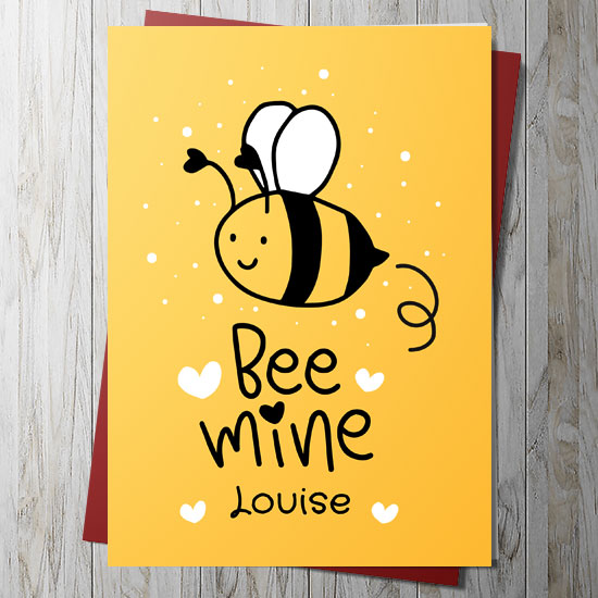 Bee Mine Valentines Day Card | Personalised Cards Online