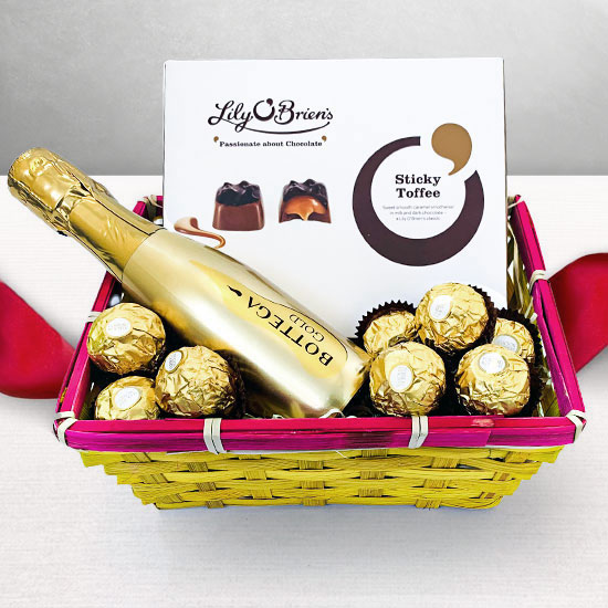 The Mini Chocolate & Champagne Hamper | Chocolate Gifts Delivered